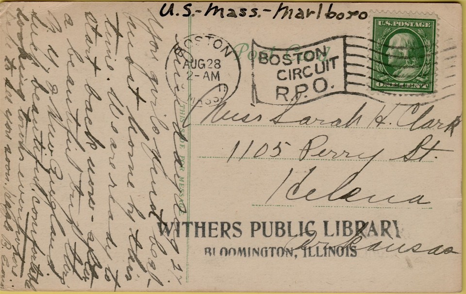 1911 Exterior Street View Public Library Marlboro MA Postcard C17 | eBay