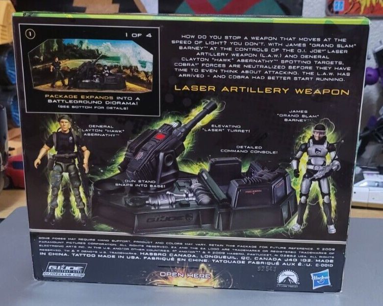 Hasbro 2009 G.I. Joe Rise of Cobra Laser Artillery Weapon w/ Hawk/Grand ...
