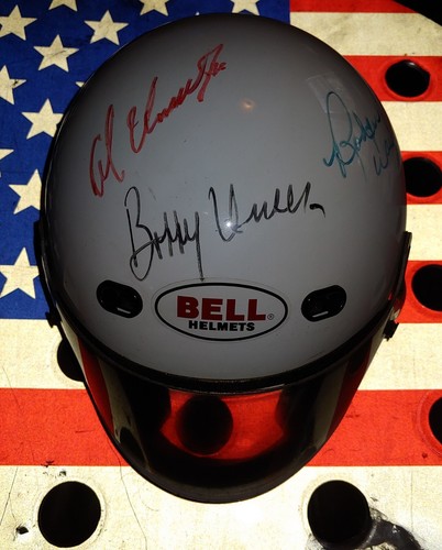 Vintage Bell helmet 1990 signed autographed Roger Ward Bobby Unser al ...