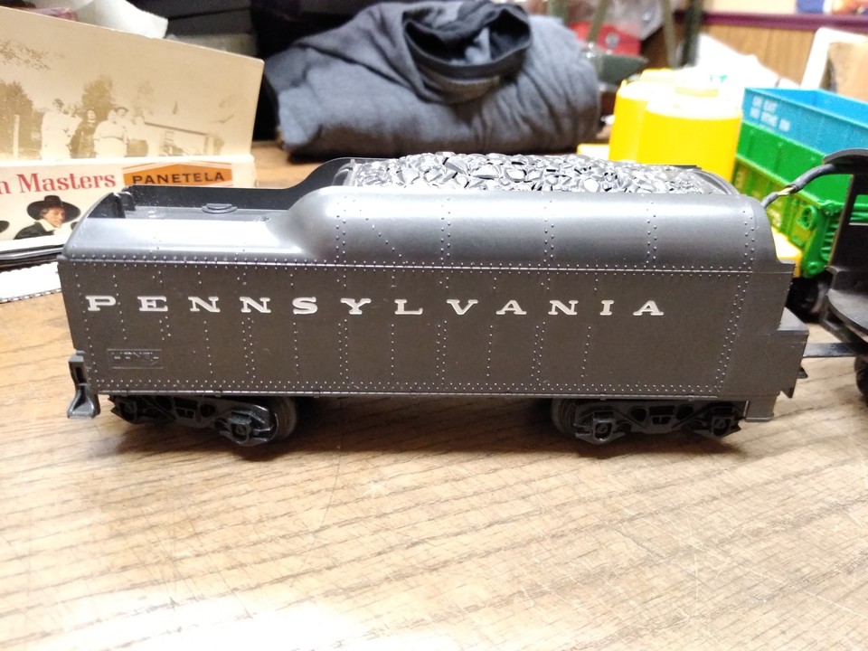 Vtg Lionel 8141 PRR Locomotive Tender 4 Car Train Set w/Light Smoke ...