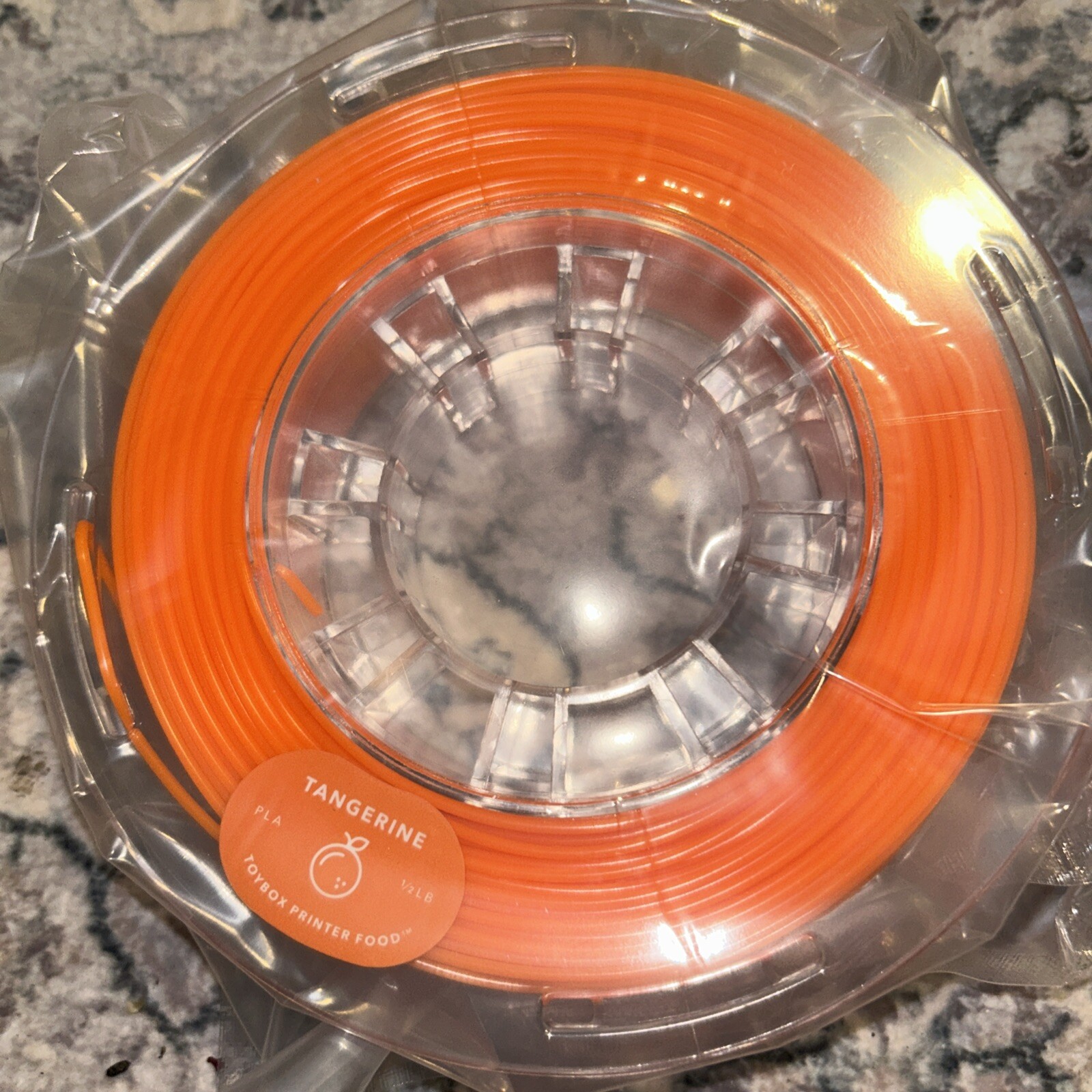 Toybox Printer Food PLA 3D Printer Spool 1-3/4mm 1/2 lb Spool Tangerine ...
