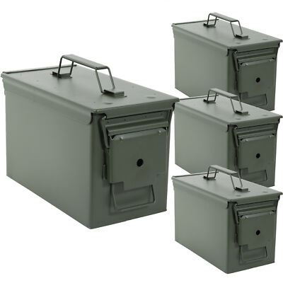 Redneck Convent Metal Ammo Storage Box 4pk - .50 Cal Green Locking ...
