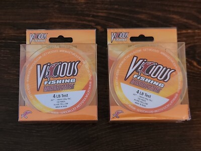 (2) VICIOUS HI-VIS YELLOW MONOFILAMENT 4LB TEST ( NEW ) 330 YRD | eBay