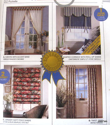 Window Treatment sewing pattern roll up curtain sheers cornice twist ...
