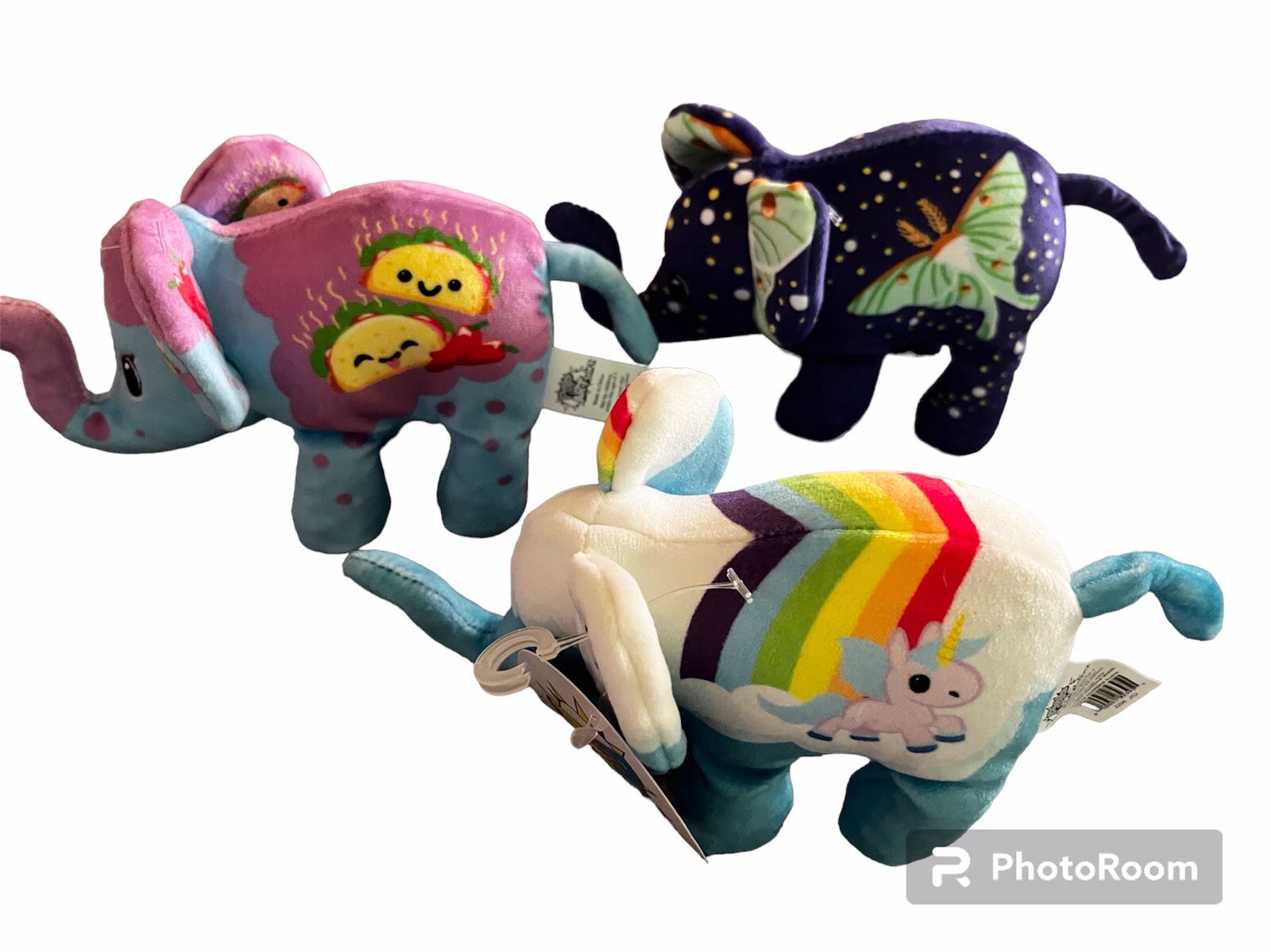 Lot Of 3 NEW Pop Art Soft Elephant Minis Elecorn Gypsy Taco Mama read ...