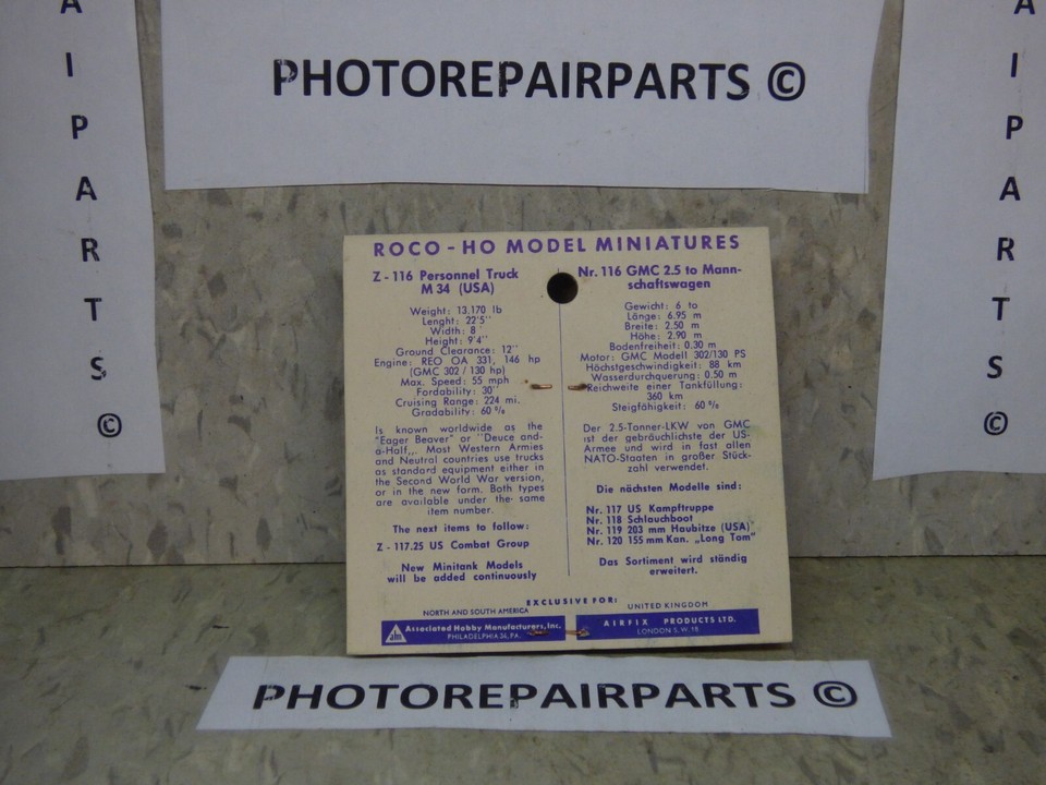 Roco Minitanks WWII US M-34 GMC 2.5 T 6x6 Troop Truck Lot #6430K© | eBay
