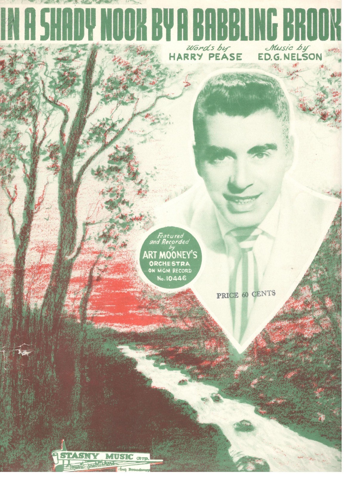 ART MOONEY'S ORCHESTRA-IN A SHADY NOOK BY A BABBLING BROOK SHEET MUSIC ...