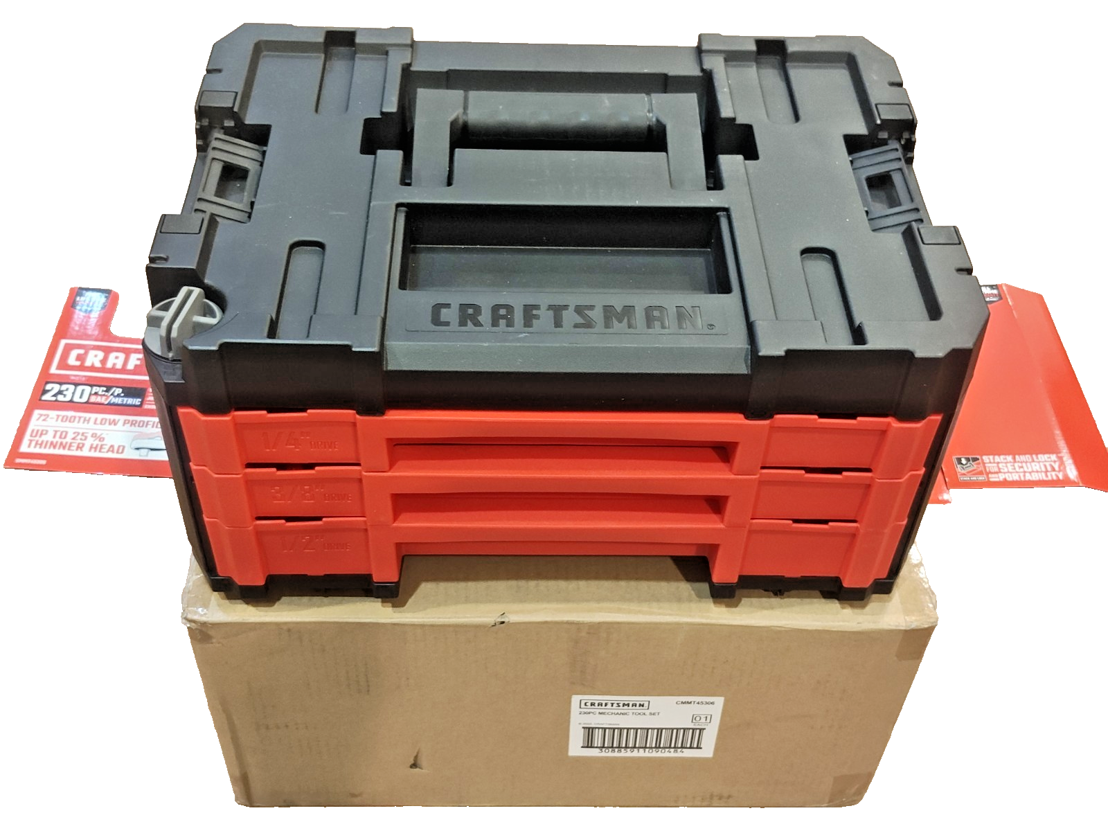CRAFTSMAN 3 DRAWER VERSASTACK TOOL CASE 230 PC EMPTY!!! ***TOOLS NOT ...