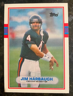 JIM HARBAUGH 1989 Topps Traded Rookie Card 91T Chicago Bears University ...
