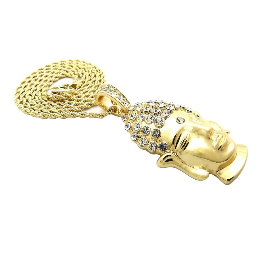 New Buddha Pendant & 24" Box/Cuban/Rope Chain Hip Hop Necklace XSP756 ...