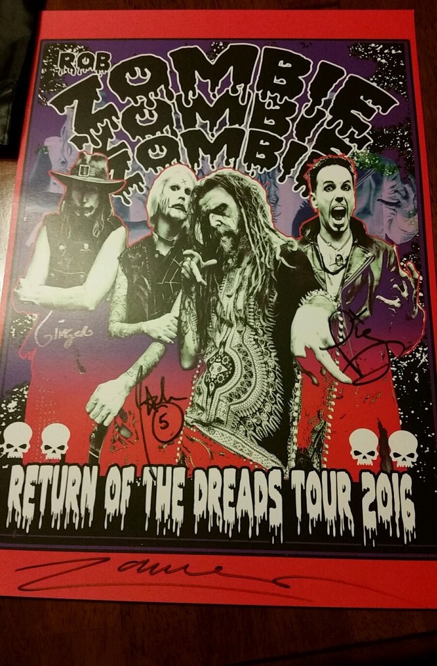 Rob Zombie Signed 16' Tour Poster w/Proof + Free Zombie Tour Shirt ...