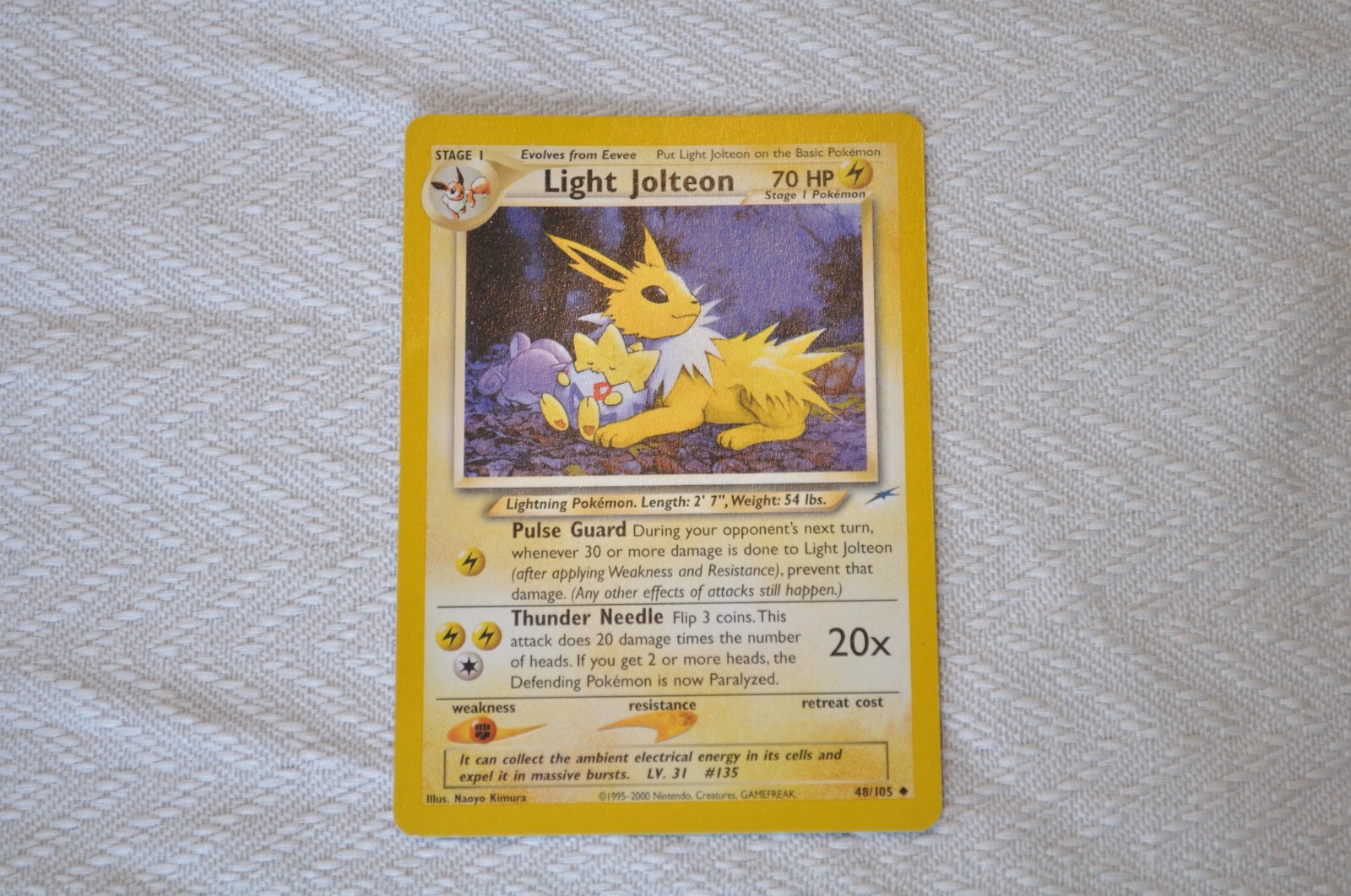 Pokémon card: Light Jolteon, Rare Base Set, Non-Holo, VG 1999-2000 | eBay
