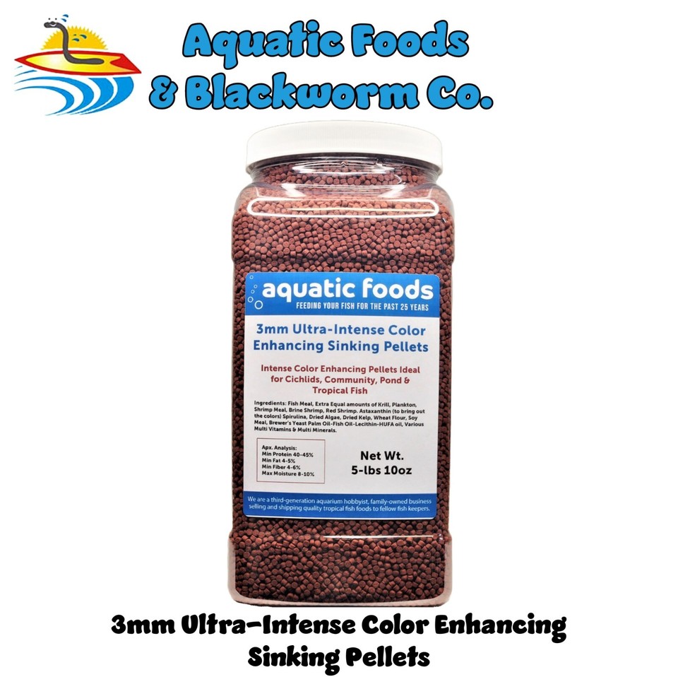 3mm Ultra-Intense Color Enhancing SINKING Pellets, ALL Cichlids ...