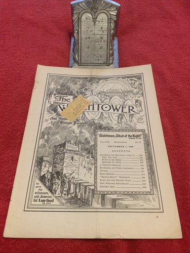 Watchtower Jehovah Original Oct 15 1936 Vol. LVII No. 20 | eBay