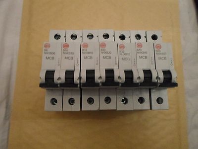 WYLEX NHX B06 B10 B16 B20 B32 B40 B50 SINGLE POLE 6KA MCB CIRCUIT ...