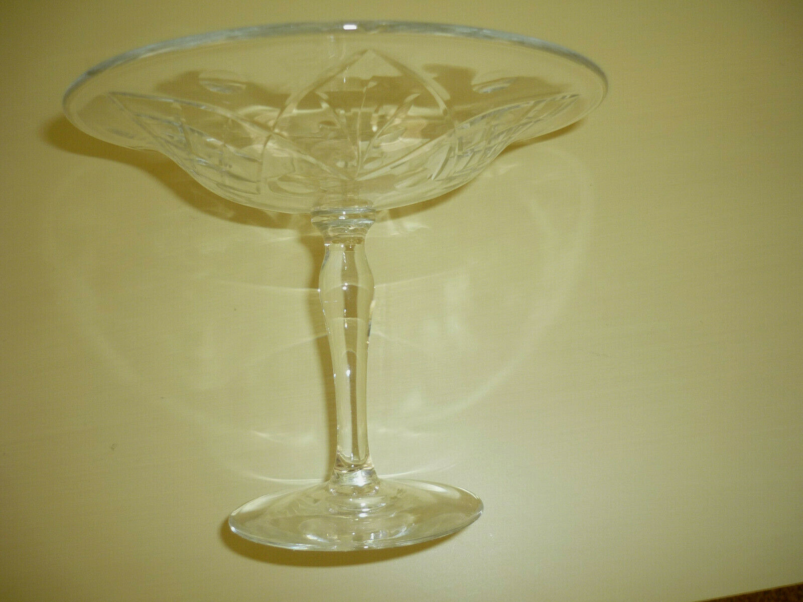 VINTAGE PRESSED CLEAR GLASS COMPOTE/CANDY DISH, LONG STEMMED | eBay