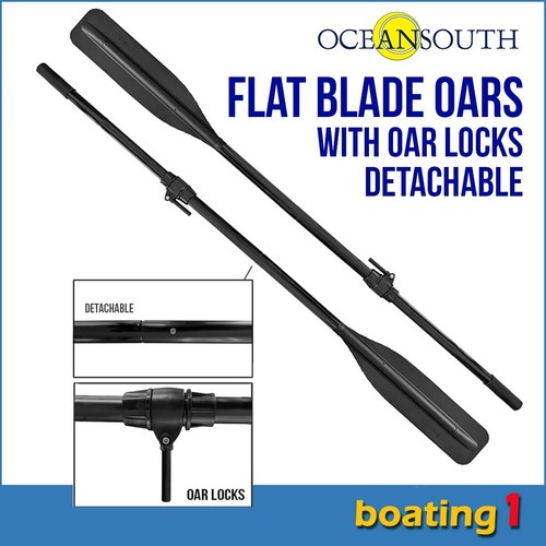 Flat Blade Oars Split Shaft with Oar Locks Length 1650mm | eBay