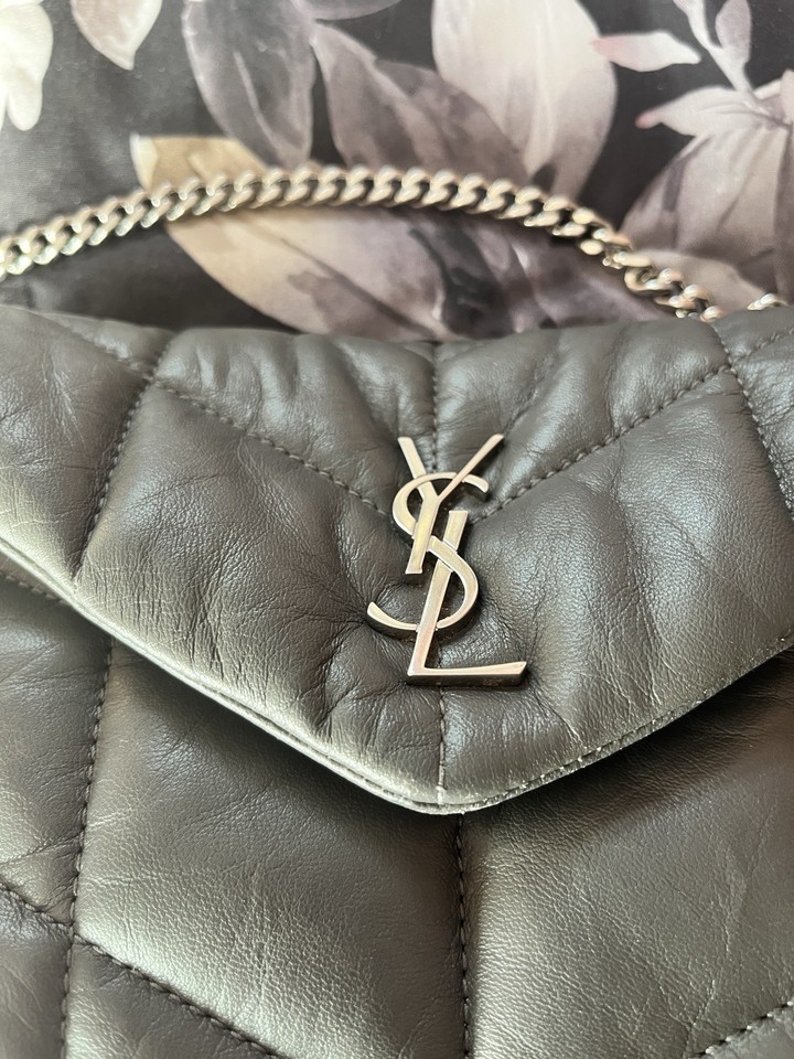 Authentic Saint Laurent Lou Puffer Toy YSL Shoulder Bag in Quilted ...