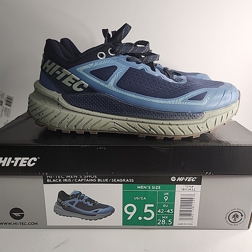 Hi Tec Men's Trail Shoe Size 9.5 Mesh Lining Lace Closure Captain Blue ...