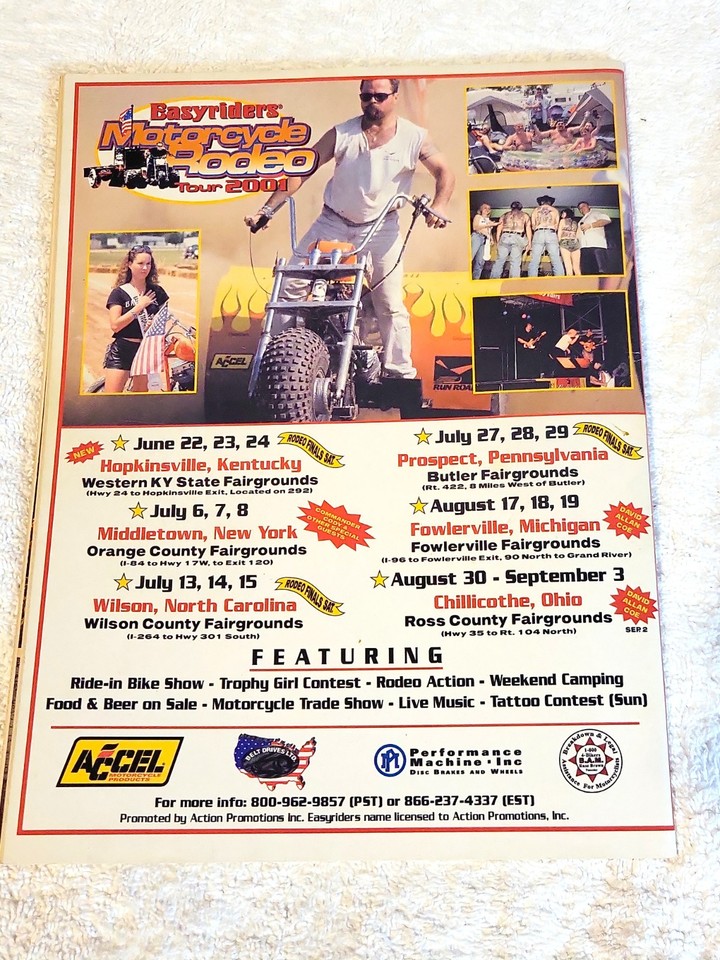 Biker Magazine by Easyriders October 2001 Vintage Pin-Up Girls/Choppers ...