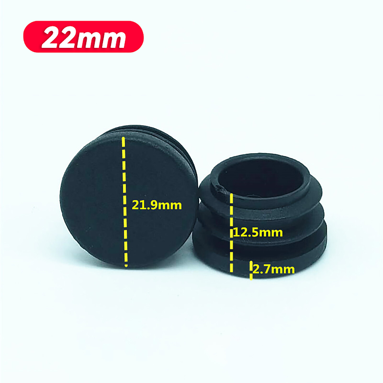 Ø 10-114 mm Round Tube Hole Plug Plastic End Caps Tubing Glide Tips ...