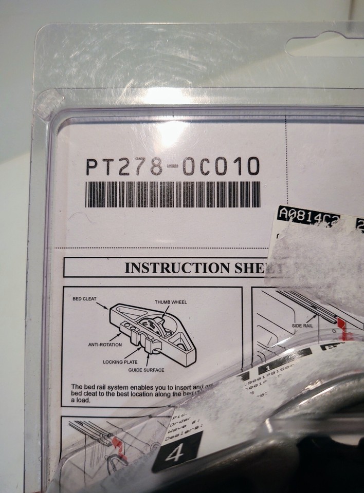 Genuine Toyota Tundra Deck Rail Adjustable Tie-Down Cleat PT278-0C010 ...