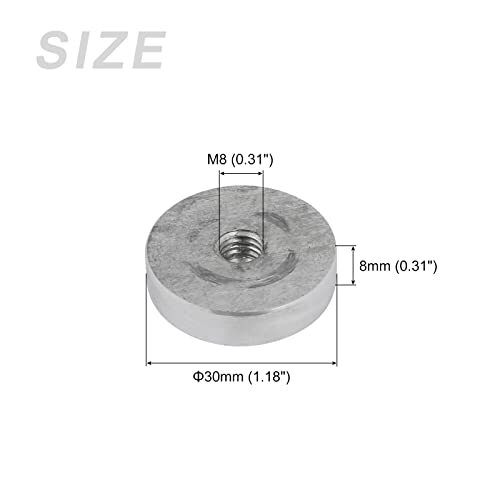 Solid Aluminum Disc m8x30mmx8mm 4pcs Glass Table Top Adapter Aluminum Circle D | eBay