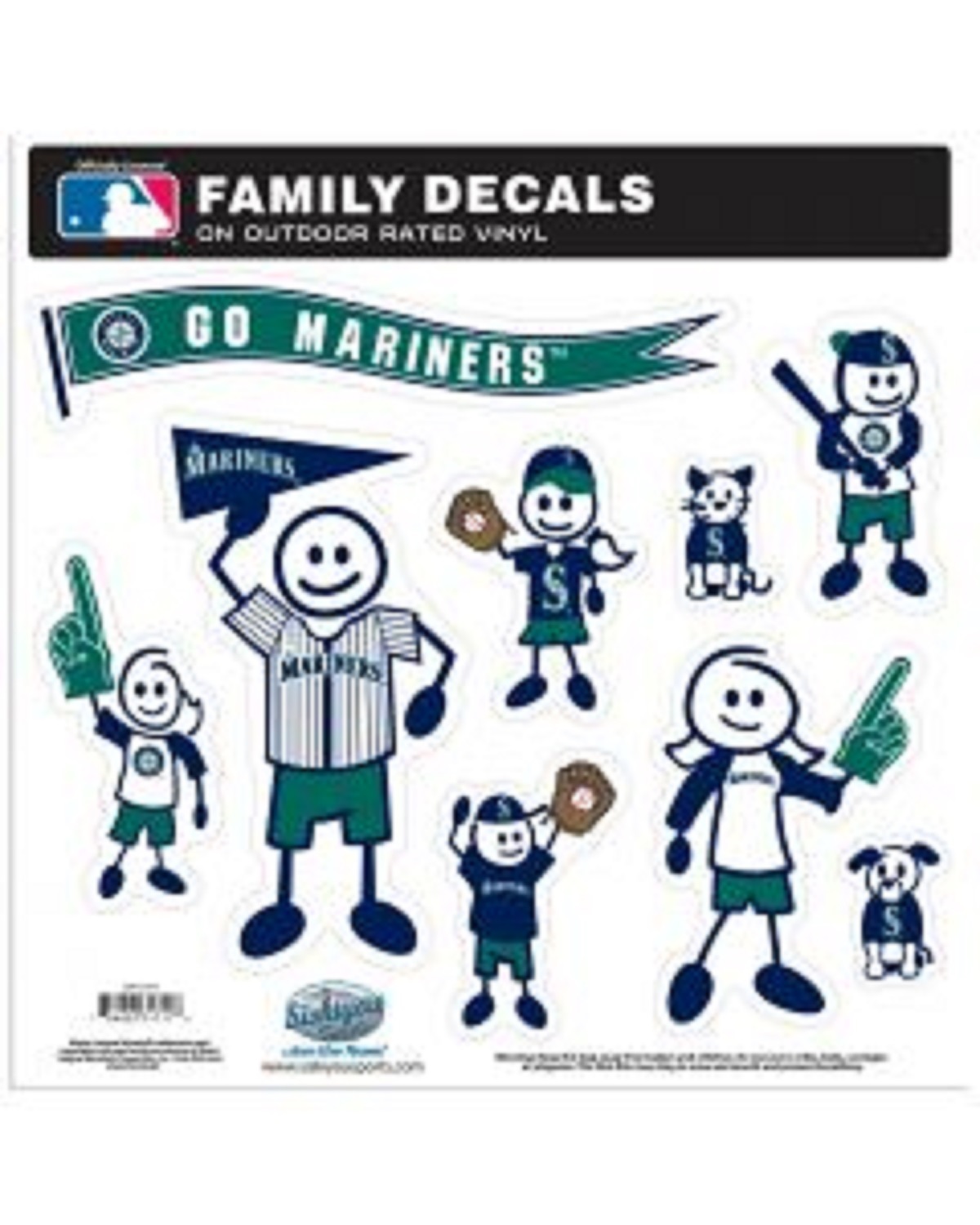 Seattle Mariners 9 Piece Jumbo Family Decals (NEW) Auto Car Stickers ...