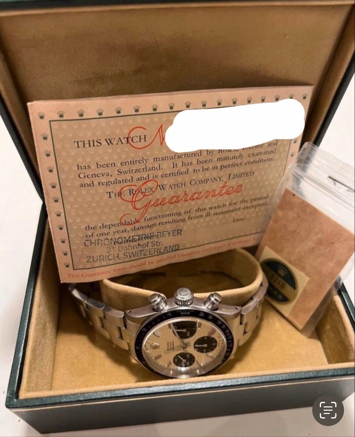 Vintage Rare Rolex Watch -1963 Open Hand Written Blank Certificate ...