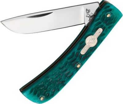 German Bull Dirt Buster Folding Knife Stainless Steel Blade Green Bone ...