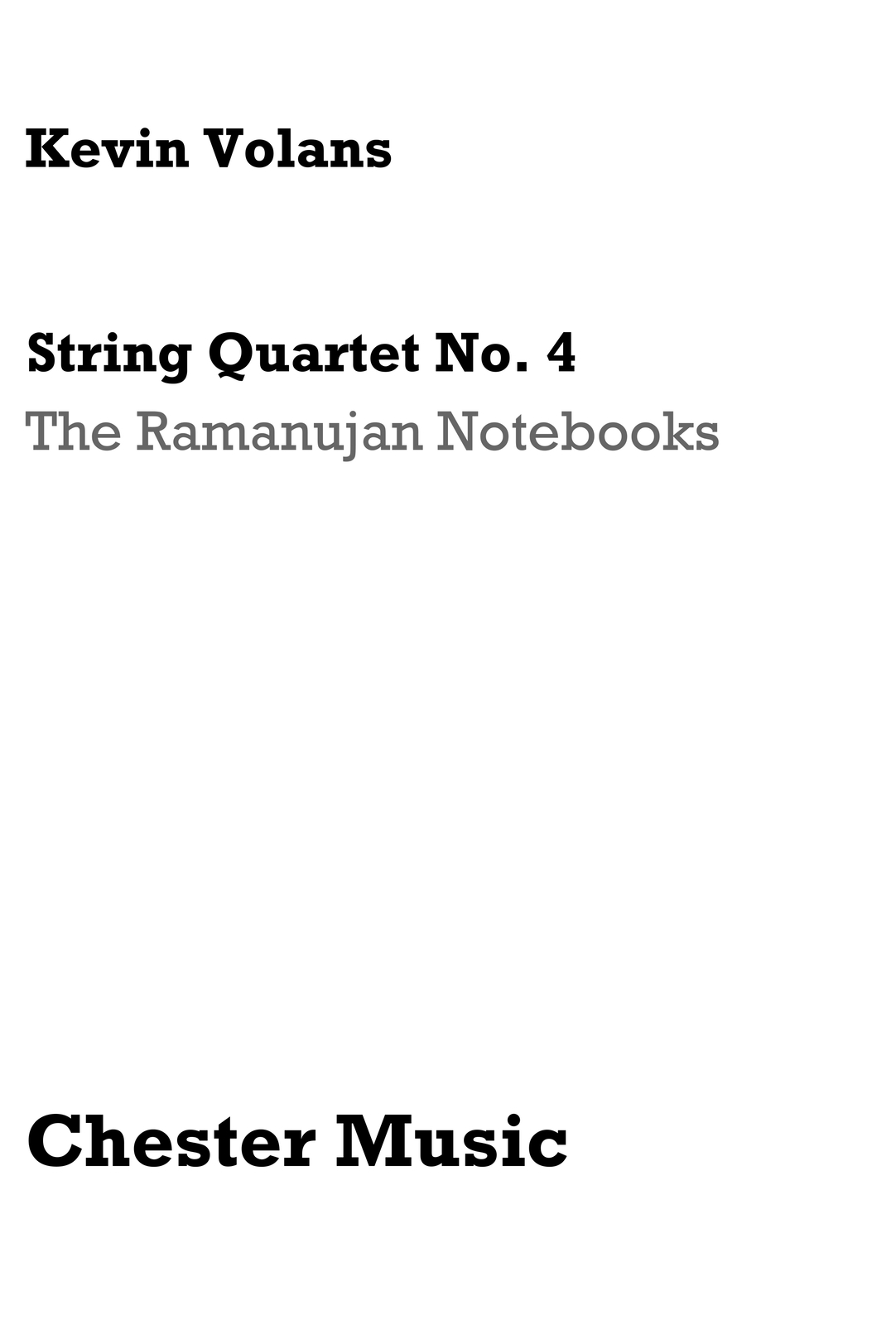 Kevin Volans | String Quartet No. 4 'The Ramanujan Notebooks' (1999 ...