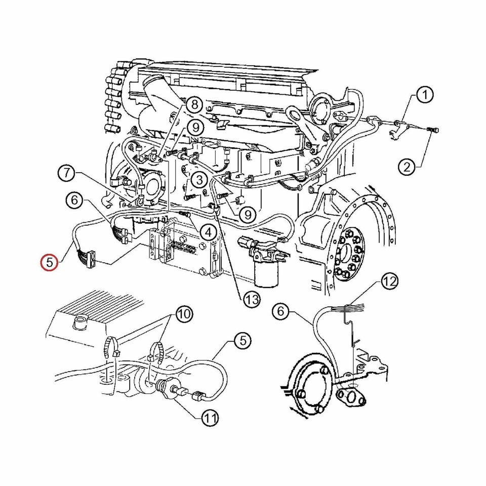Harness Eng. Sensor Detroit Diesel DDEC III S60 12.7L (23513558) | eBay