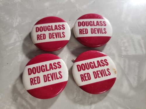 Douglas Red Devils Pep Pin School Buttons Pinbacks Sports Team Set Of 4 ...