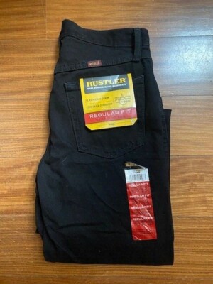 New Rustler Jeans Men's 32 X 30 Straight Leg Regular Fit Black ...