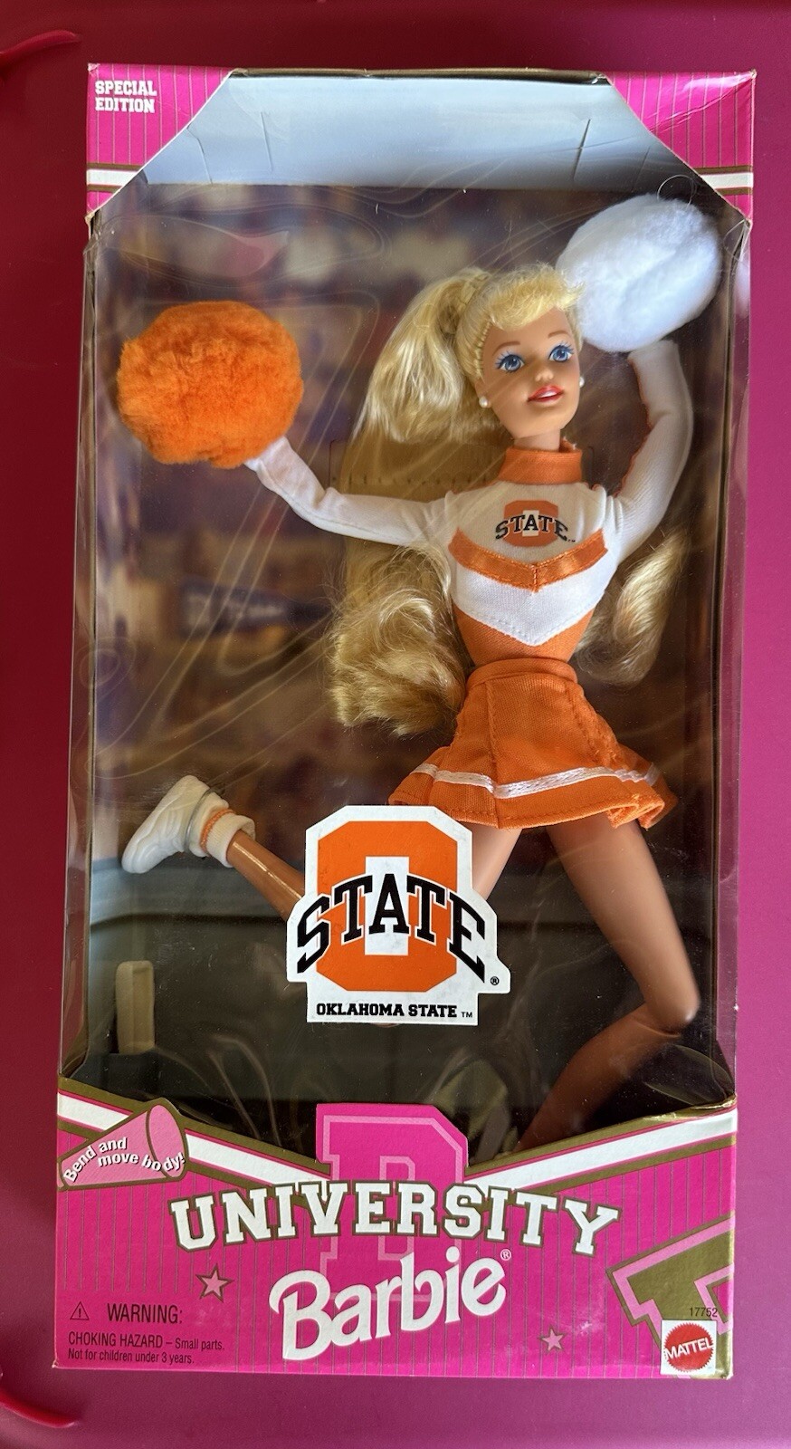Oklahoma State University Cheerleader Barbie Doll 1997 Mattel17752 for ...
