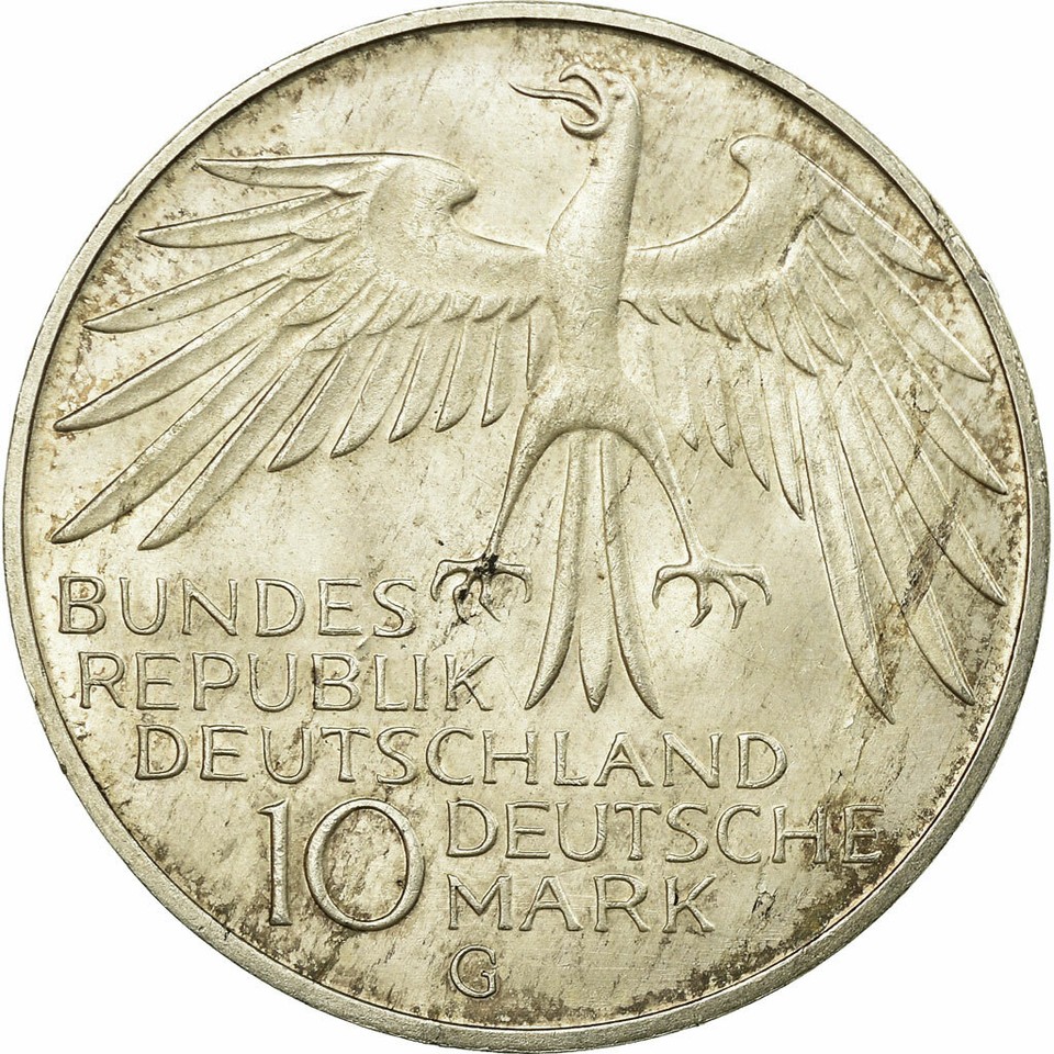 [#687775] Coin, GERMANY - FEDERAL REPUBLIC, 10 Mark, 1972, Karlsruhe ...