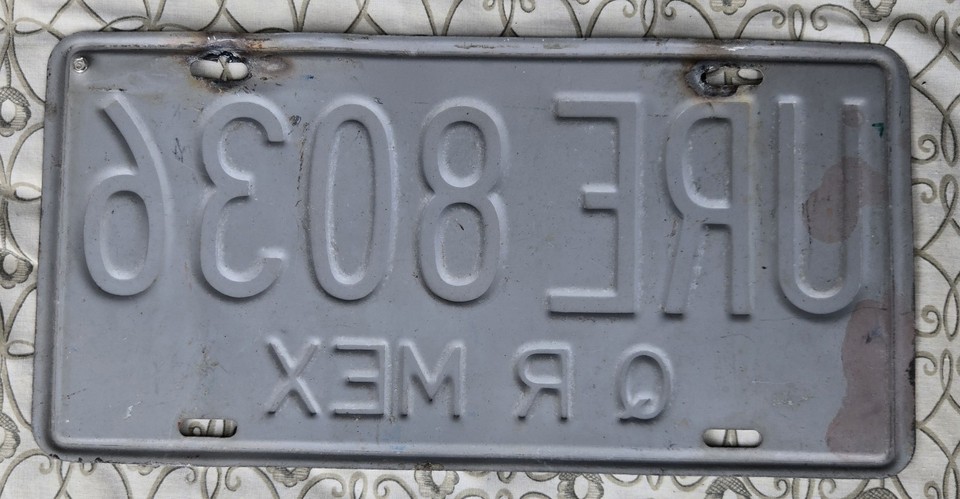 1990'S Q R MEX MEXICO QUINTANA ROO MEXICAN AUTO LICENSE PLATE " URE ...