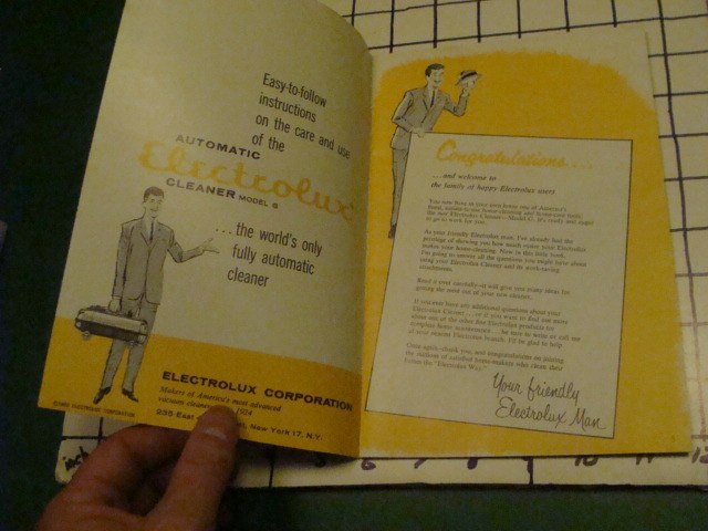 vintage brochure - ELECTROLUX Cleaner Model G - Vacuum 26pgs | eBay