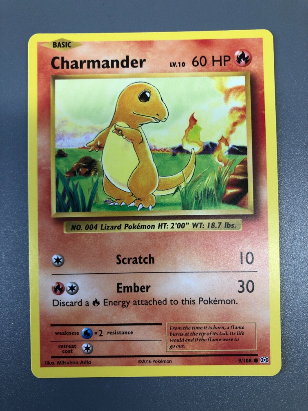POKEMON CARD - CHARMANDER - 60 HP - 9/108 - 2016 - MINT CONDITION | eBay