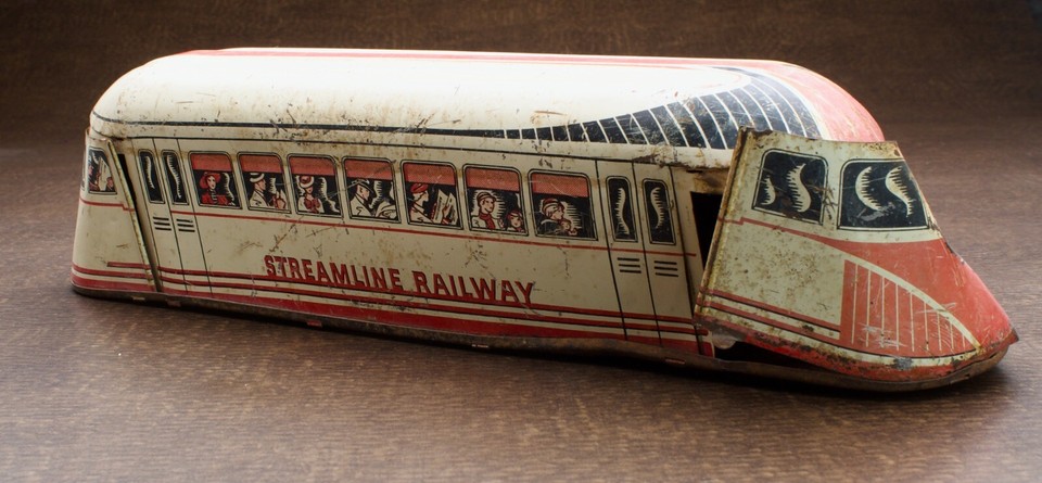 Pull Toy Streamline Railway Tin Toy Train by Wolverine Supply ...