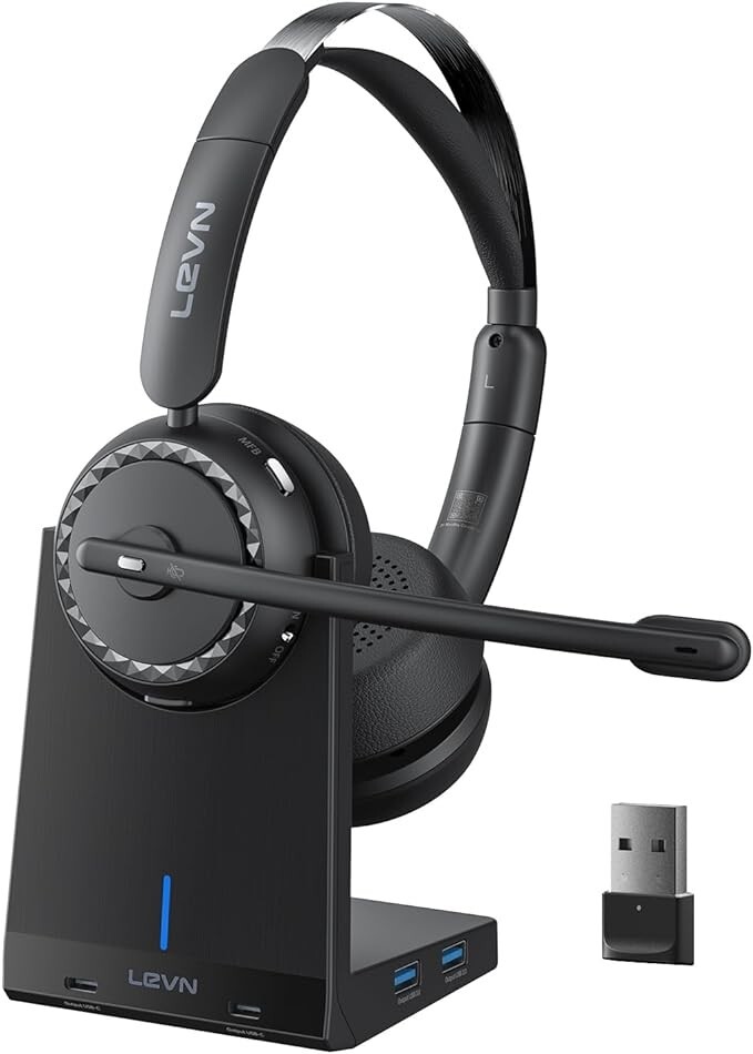 LEVN Wireless Headset, Bluetooth Headset with Microphone - used 1 week ...