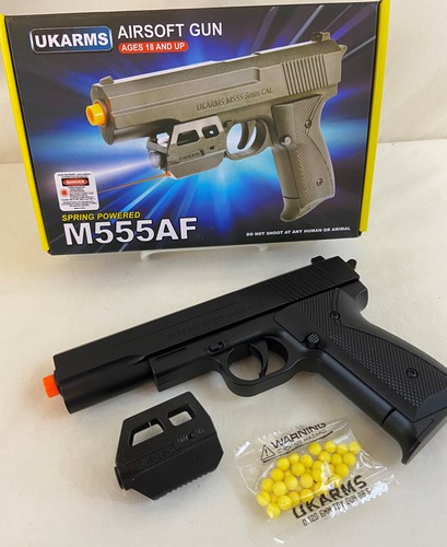 UKARMS AIRSOFT LASER PELLET GUN M555AF: SPRING POWER/LED LASER LIGHT ...