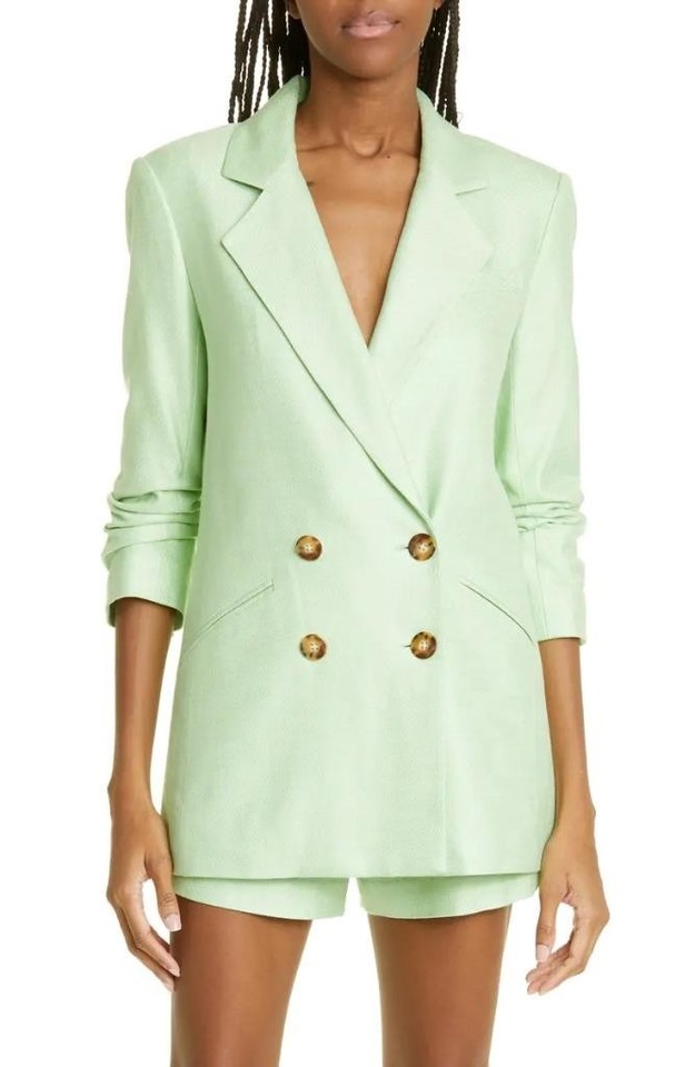 $698 - VERONICA BEARD Rupert Dickey Double Breasted Jacket In Pistachio ...