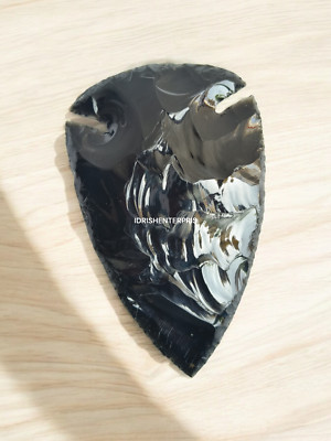 Rare Large Obsidian Arrowhead leaf Point Obsidian Handmade 7" Inches ...