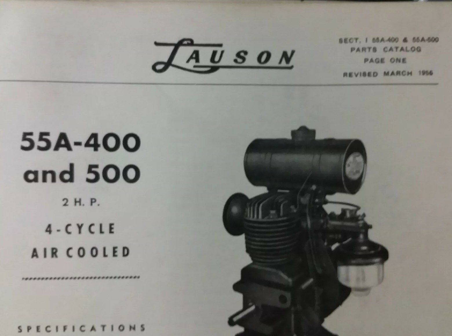 Lauson 2 h.p. 55A 400 55A-500 Horizontal 4-Cycle Gas Engine Parts ...