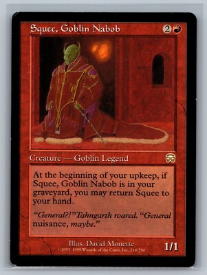 Magic The Gathering Mercadian Masques Squee, Goblin Nabob #214/350 MTG ...