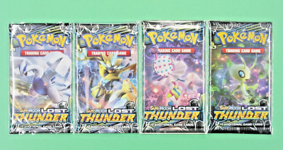 Pokemon TCG Rare Sun & Moon Lost Thunder 4 Packs Art Set New Factory ...