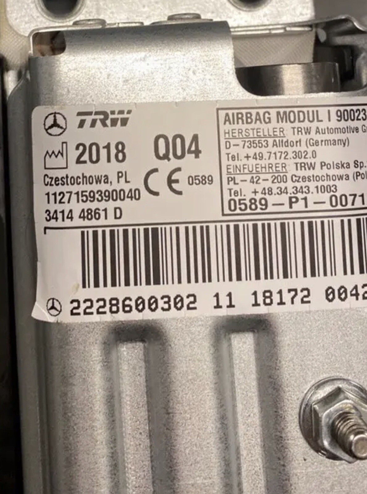 for MERCEDES Genuine Instrument Panel Air Bag 2228600302 for sale ...