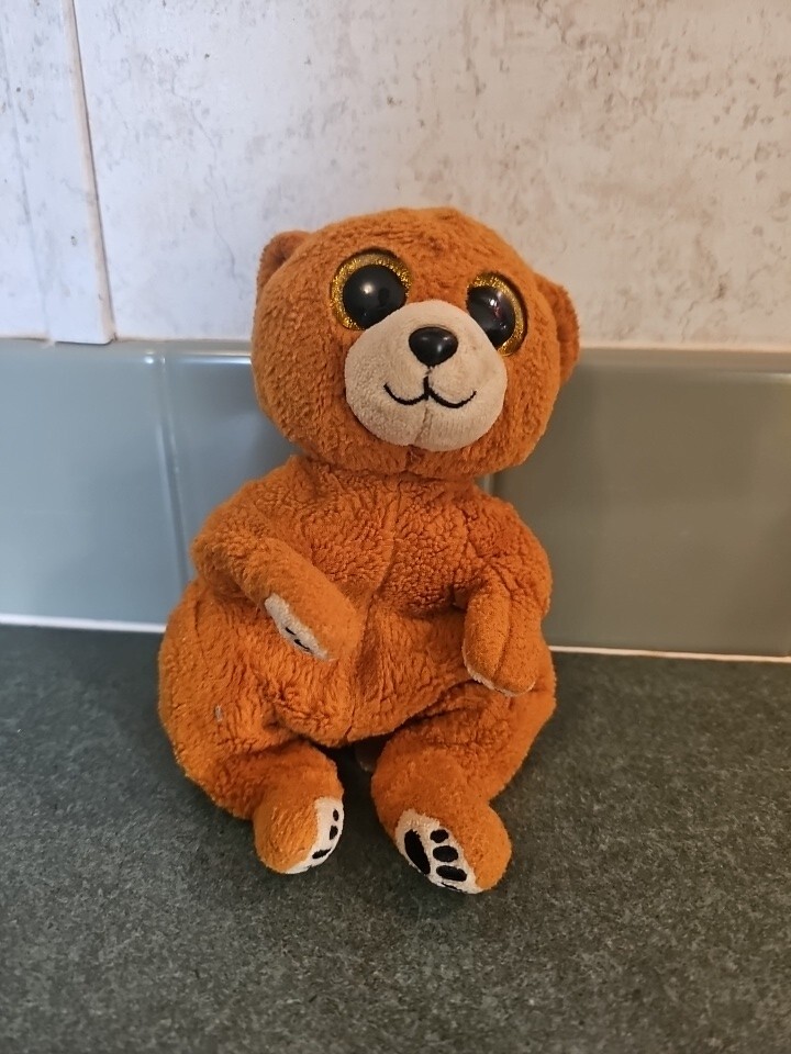 Ty Boo Beanie Bellies Brown Grizzly Bear Duncan 6" Plush Stuffed Animal ...