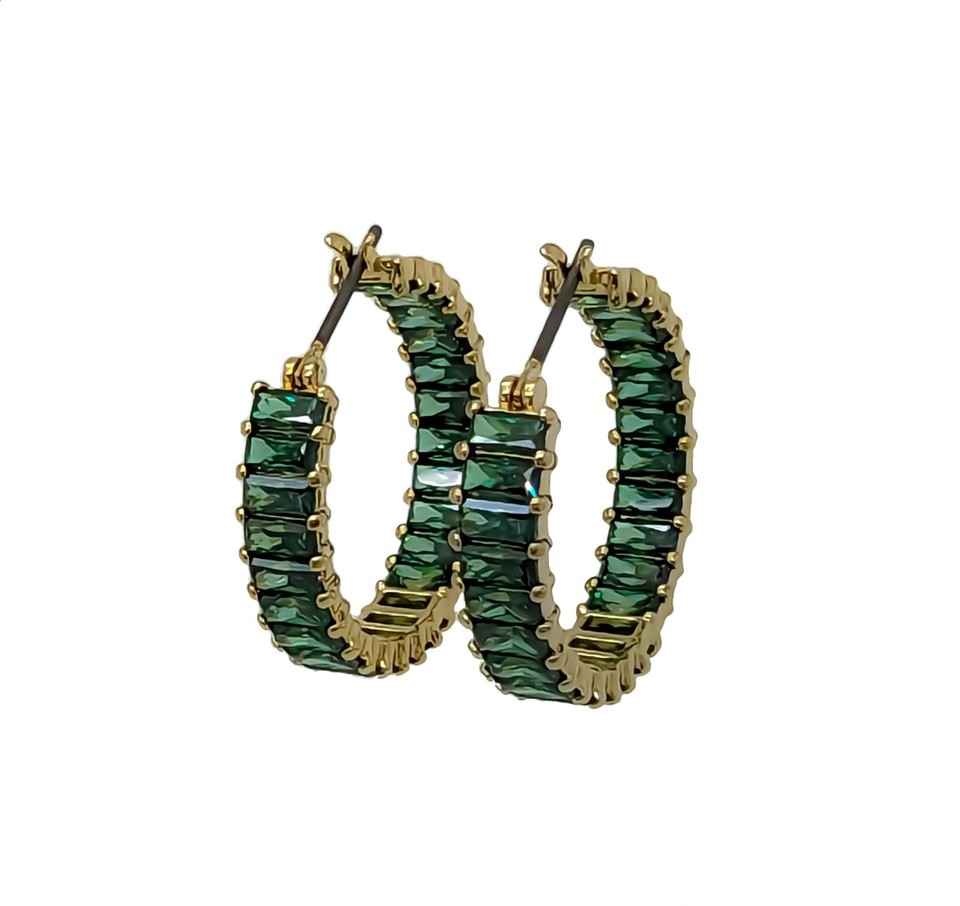 New in Gift Box SWAROVSKI Brand 5658651 Green Crystals Matrix hoop ...